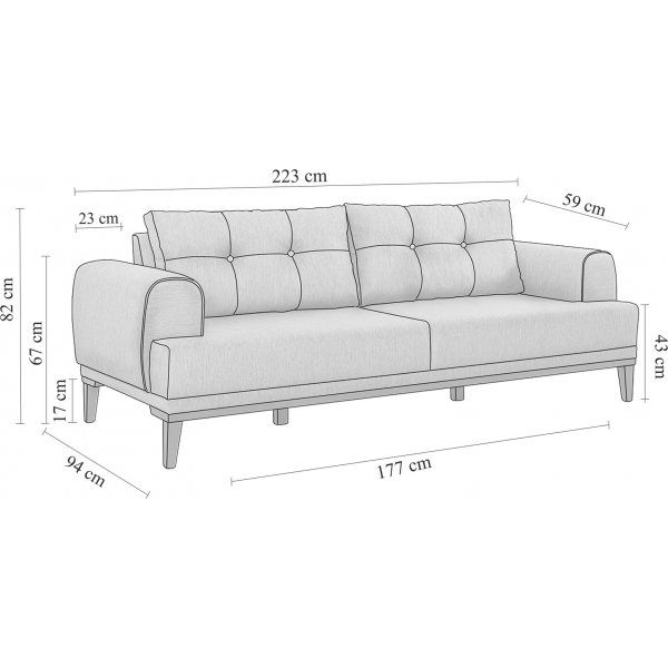 Balera 3-seters sovesofa - Cream - 12995,- - Sovesofaer - Trendrom.no