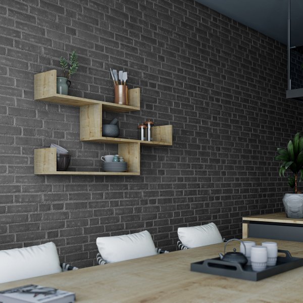 Tibet vegghylle - Eik - 1395,- - Vegghyller - Trendrom.no