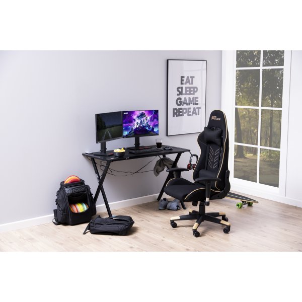 Alpha gaming stol - Sort/gull - 3595,- - Gamingstoler - Trendrom.no